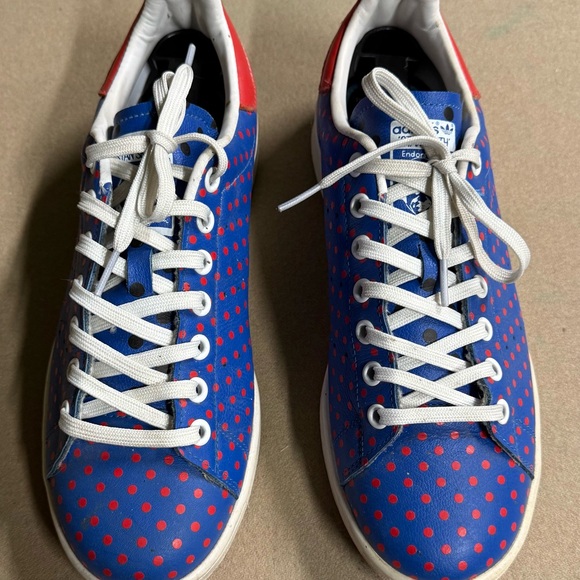 adidas | Shoes | Adidas Blue And Red Polka Dot Pharrell Williams | Poshmark